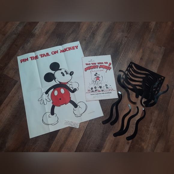 Hallmark | Other | Vintage Hallmark Mickey Mouse Pin The Tail Game Set ...